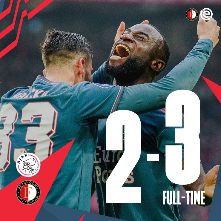 Ajax (2-3) Feyenoord de Marcos López por la Eredivisie 2022-23: goles de Santiago Giménez ...