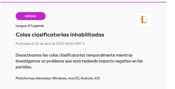 Riot reporta un error "crítico" en League of Legends y se cae el cliente