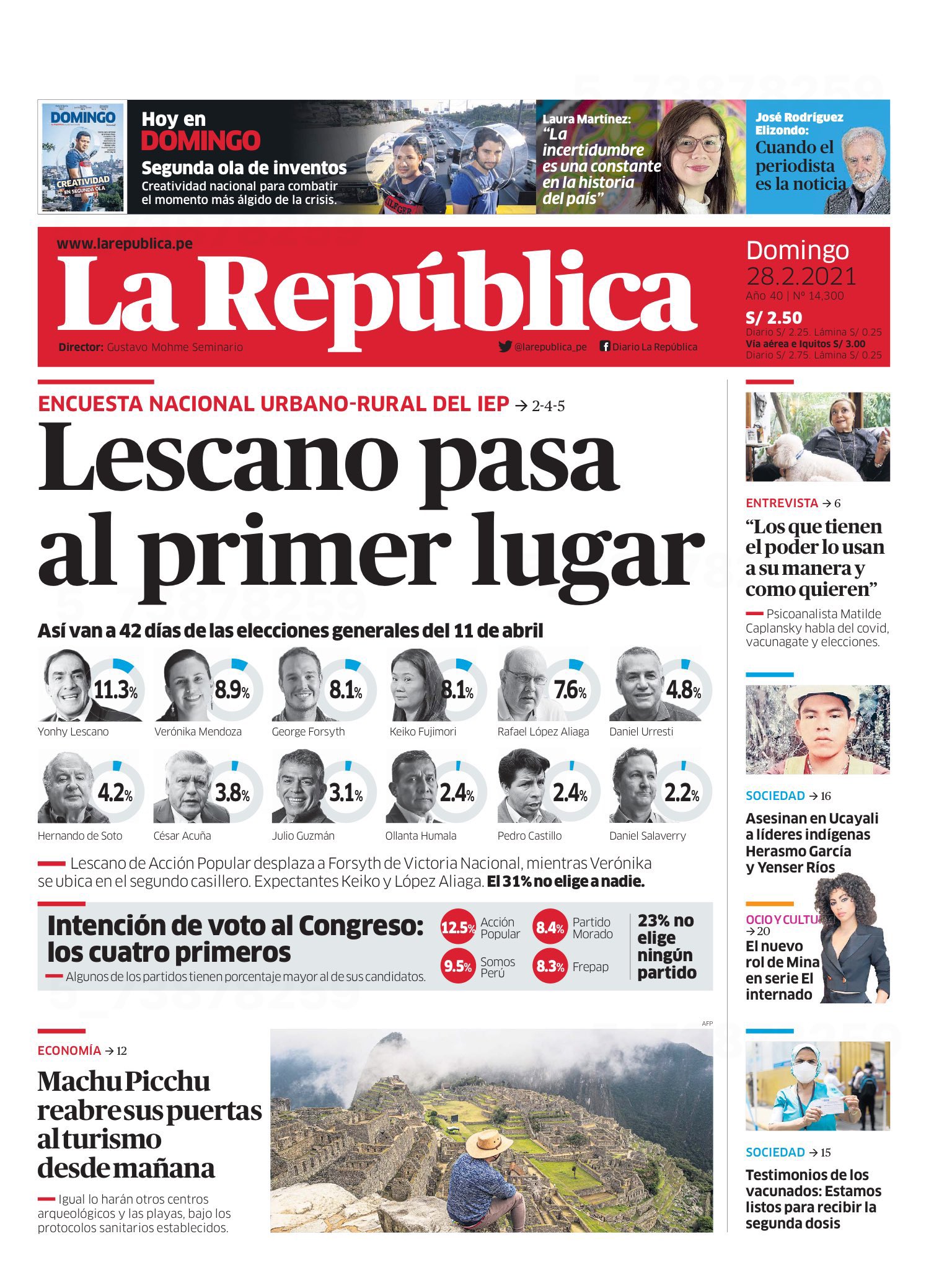 Yonhy Lescano se hizo tendencia tras salir primero en nueva encuesta