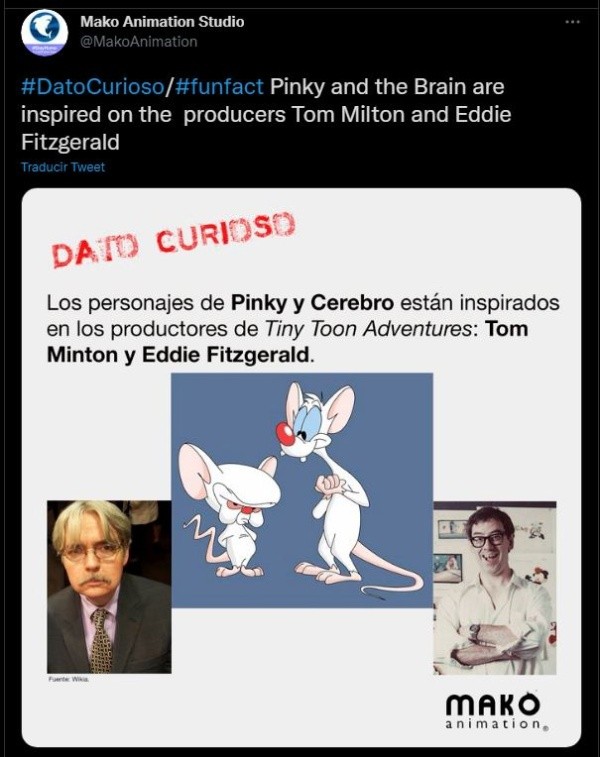 Son iguales: Pinky y Cerebro estuvieron inspirados en estas personas