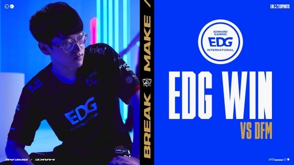 EDG sufre pero logra vencer a DFM y sigue invicto en Worlds 2021
