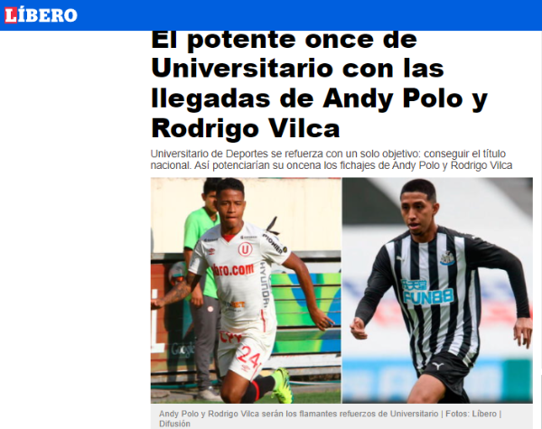 El once de lujo con Andy Polo y Rodrigo Vilca en Universitario de Deportes