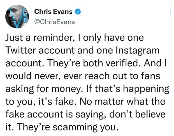 Chris Evans en medio del escándalo: lo acusaron de estafador y él ...