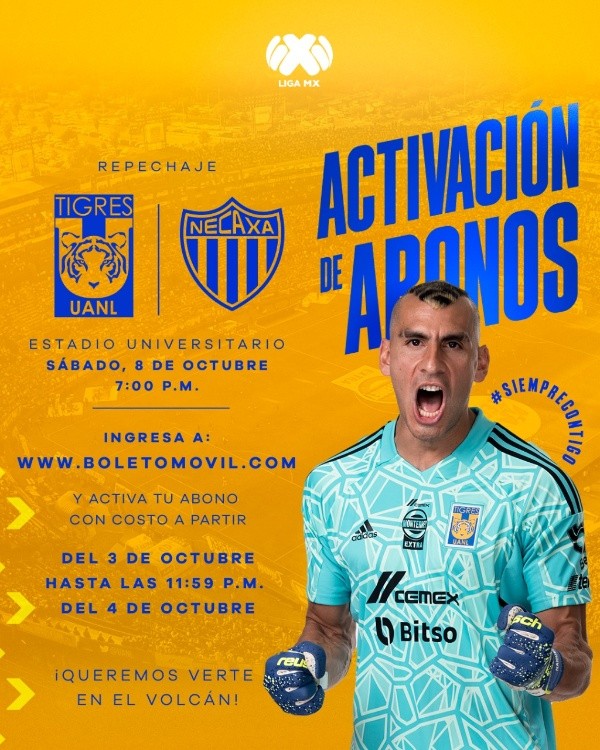 Precios y dónde comprar boletos para Tigres vs. Necaxa por el repechaje del Apertura 2022 de la ...