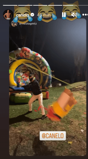 Canelo Álvarez sufrió por no poder noquear una piñata en Navidad