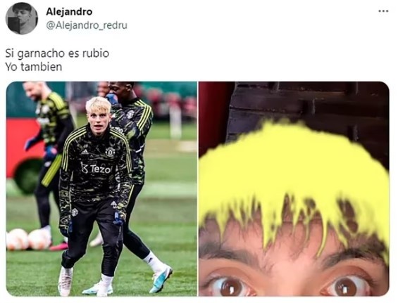 Los memes no perdonaron a Alejandro Garnacho por su nuevo look