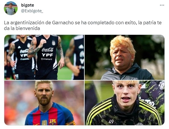 Los memes no perdonaron a Alejandro Garnacho por su nuevo look