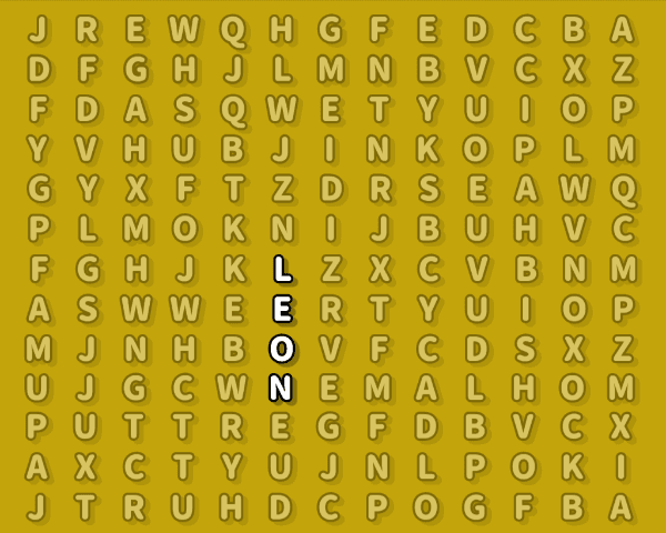 Desafío nivel IRREALIZABLE: encuentra la palabra LEÓN en 5 segundos