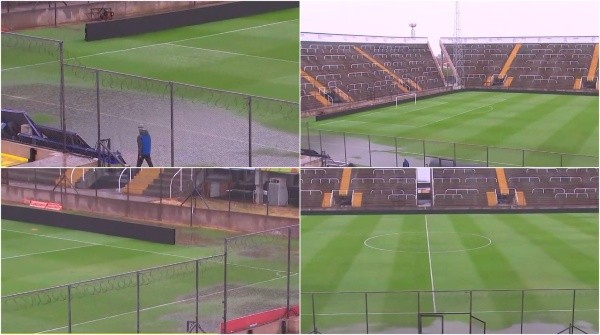 Cancha inundada: preocupación por la lluvia en La Rioja